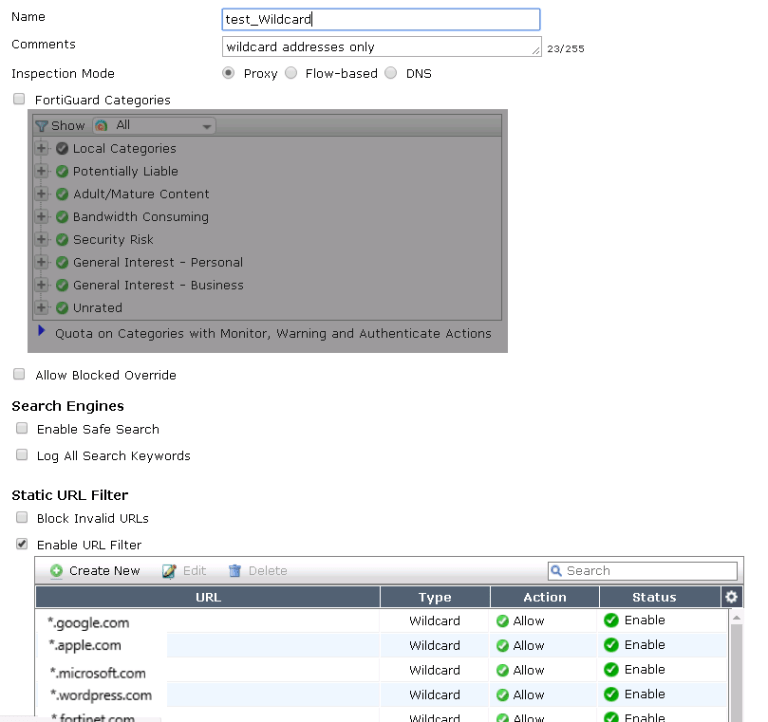 Fortigate: How to allow (or deny) wildcard FQDN (Domains) in Policy ...